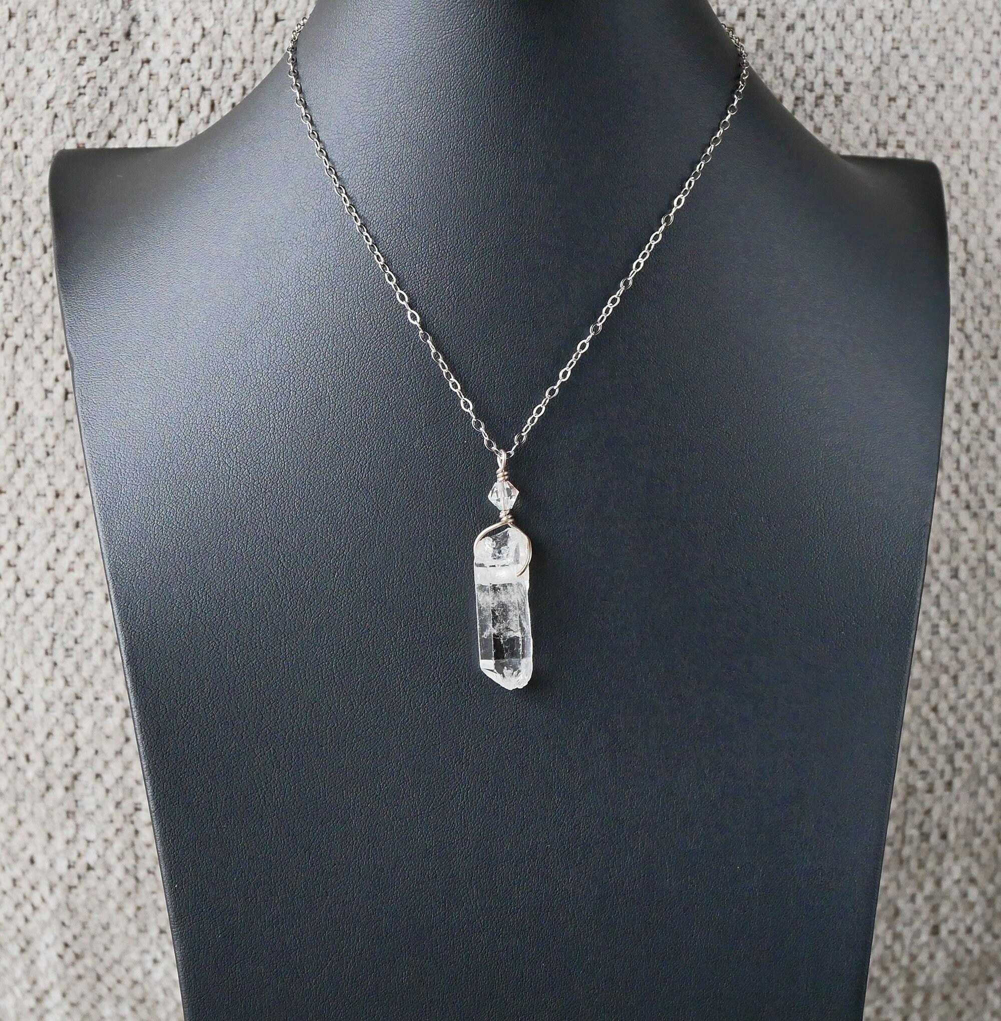 Sterling Hand Wired Crystal Drop Necklace - Etsy