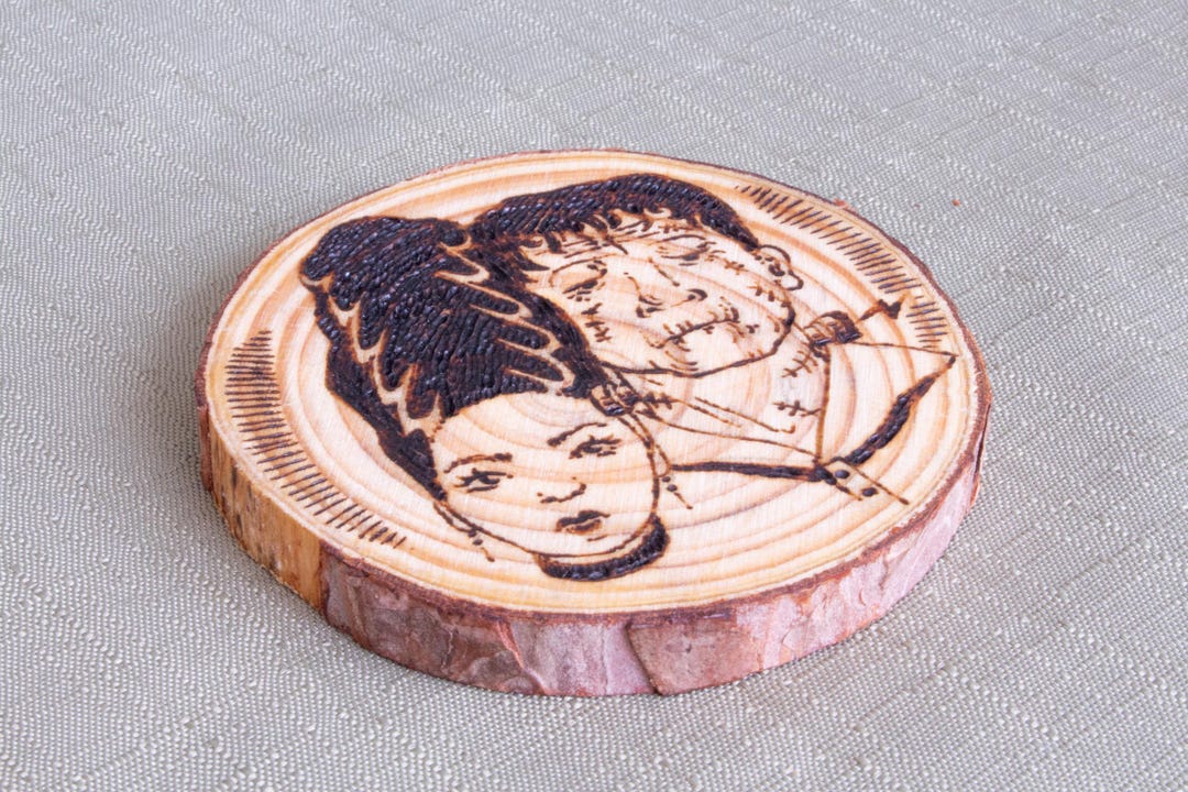 Bride of Frankenstein Themed Wood-burned Coaster, Halloween Decor ...