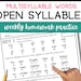 Six Types of Syllables Phonics Worksheet Multisyllable Words Open ...