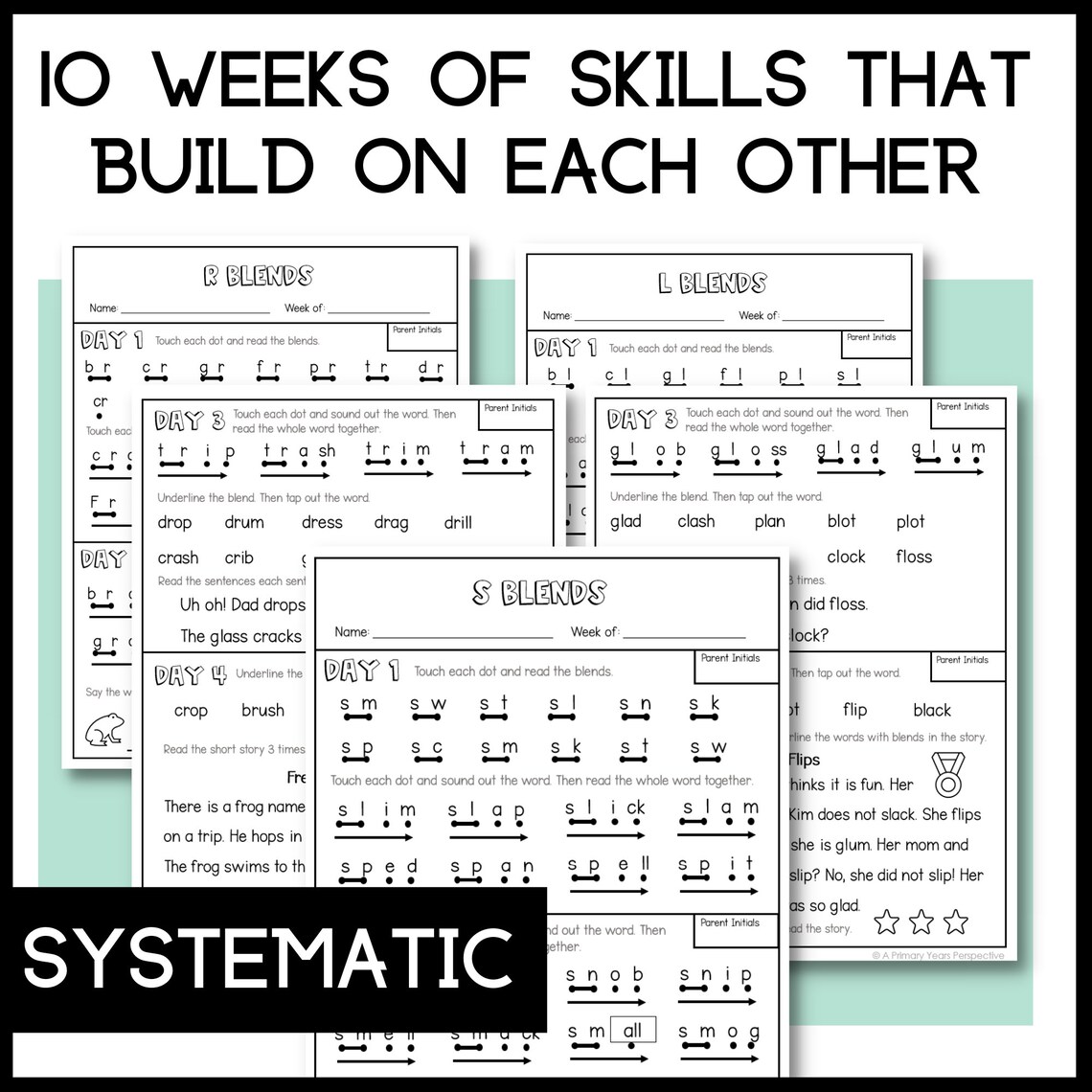 Learn to Read Phonics Worksheet Words With Blends 1st Grade Reading ...