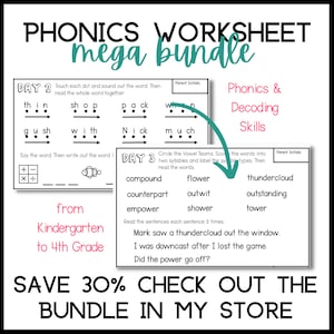 CVC Words and Digraphs Phonics Worksheets for Beginning Readers ...