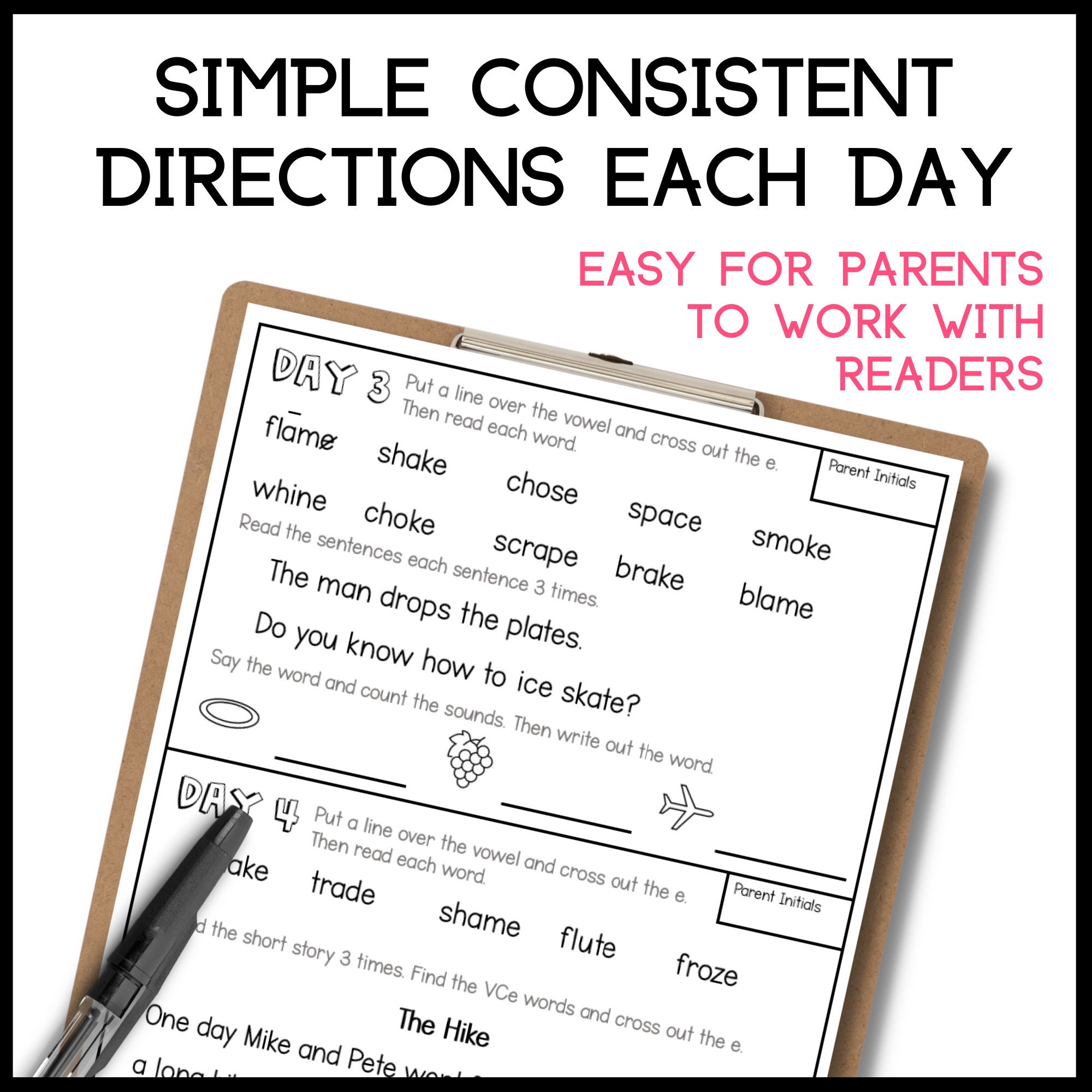 Phonics Homework Worksheet Words With Silent E Words 1st Grade 2nd ...