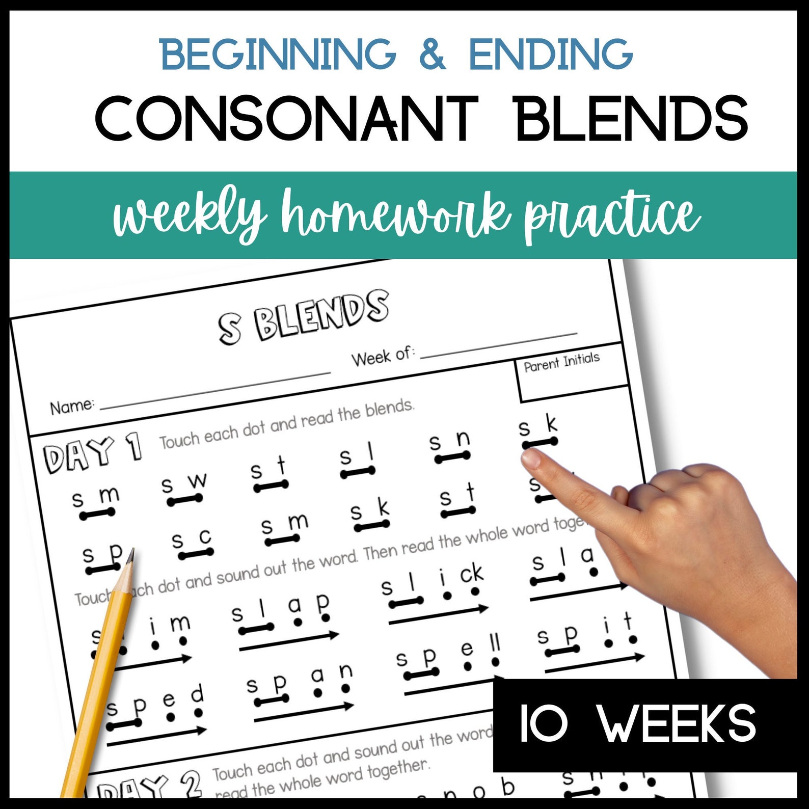 Learn to Read Phonics Worksheet Words With Blends 1st Grade Reading ...