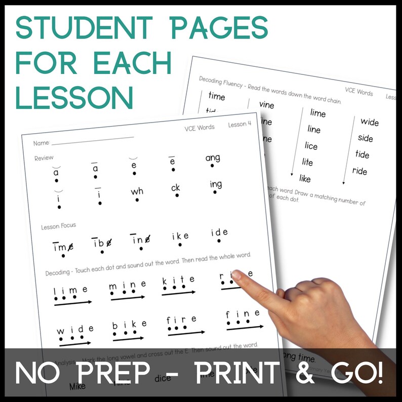 Silent E Worksheets VCE Words Long Vowel Small Group Intervention ...