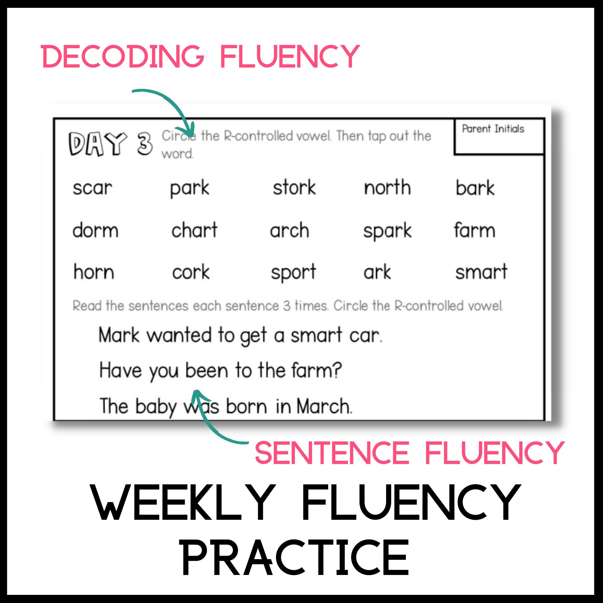 Phonics Worksheet R Controlled Vowel Words Reading Worksheet for 2nd ...