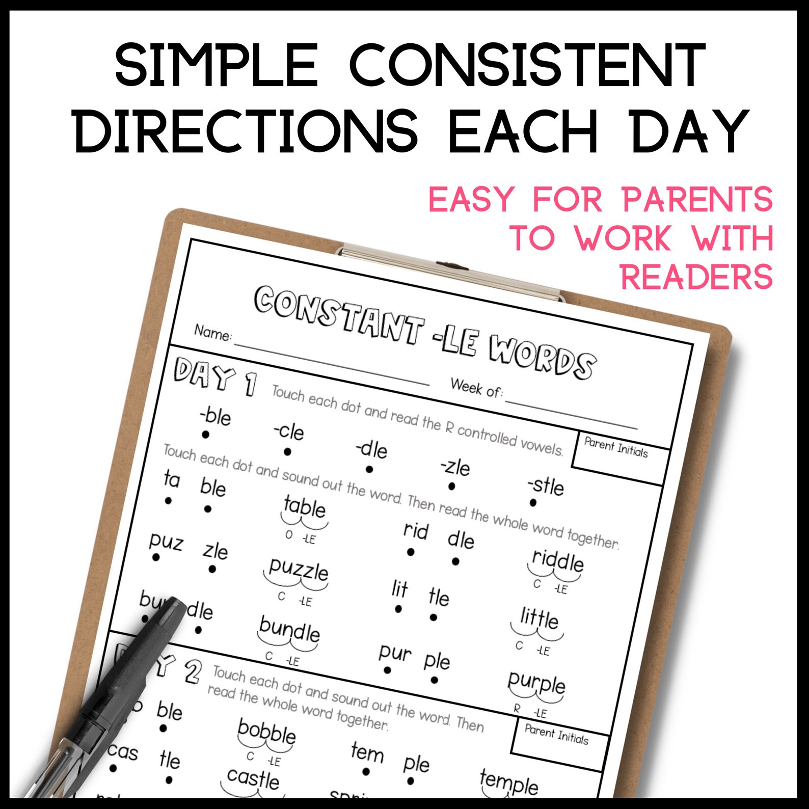 6 Types of Syllables Phonics Worksheet for Multisyllable Words Reading ...