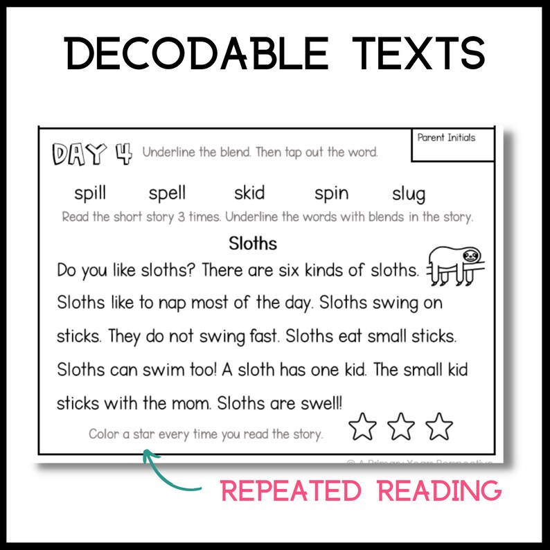 Learn to Read Phonics Worksheet Words With Blends 1st Grade Reading ...