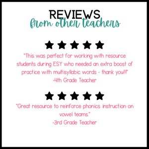 Six Types of Syllables Phonics Worksheet With Multisyllable Words With ...