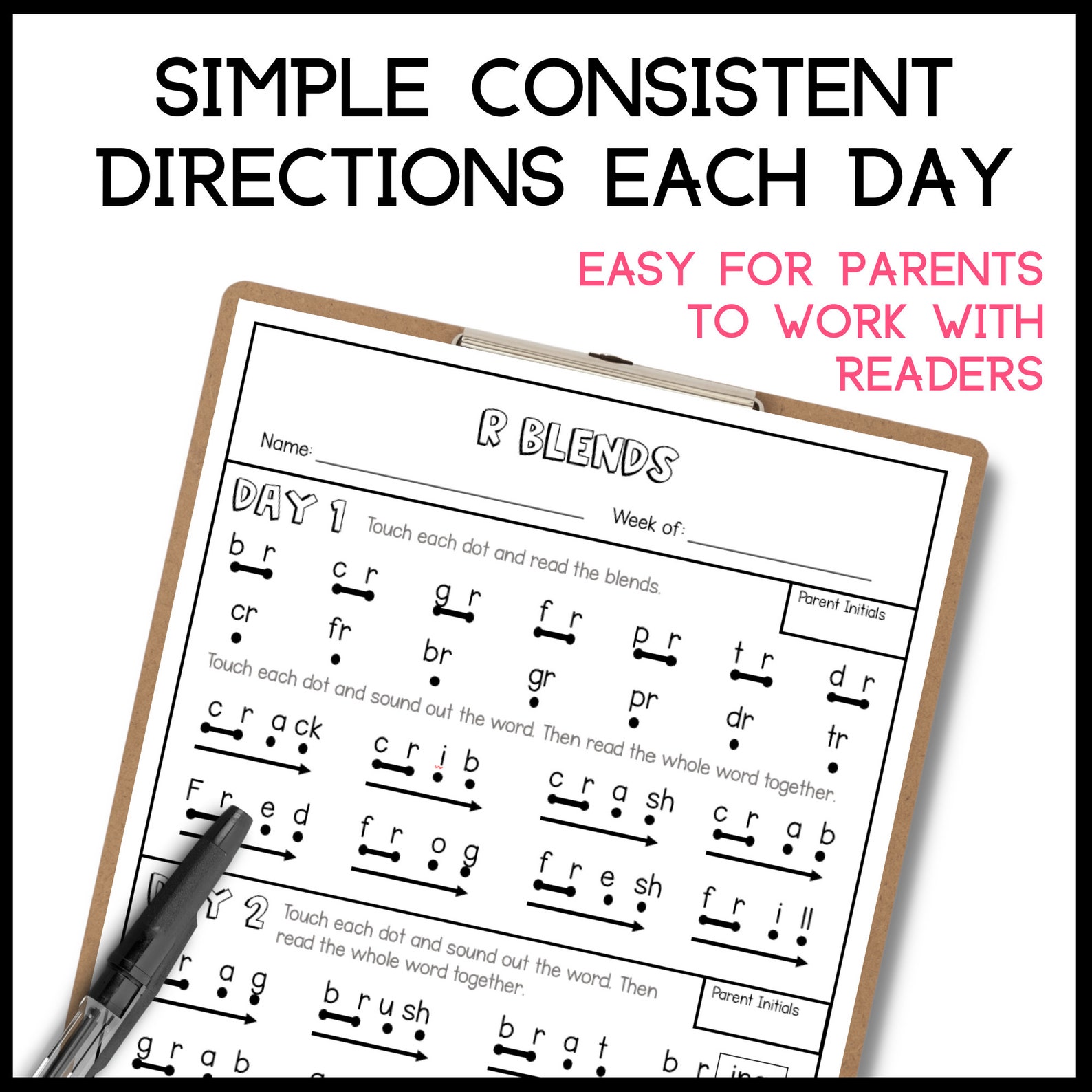 Learn to Read Phonics Worksheet Words With Blends 1st Grade Reading ...