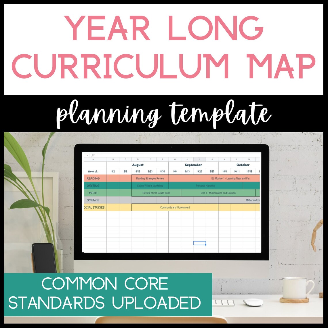 Curriculum Map Template Editable Curriculum Map for Yearly Planning - Etsy