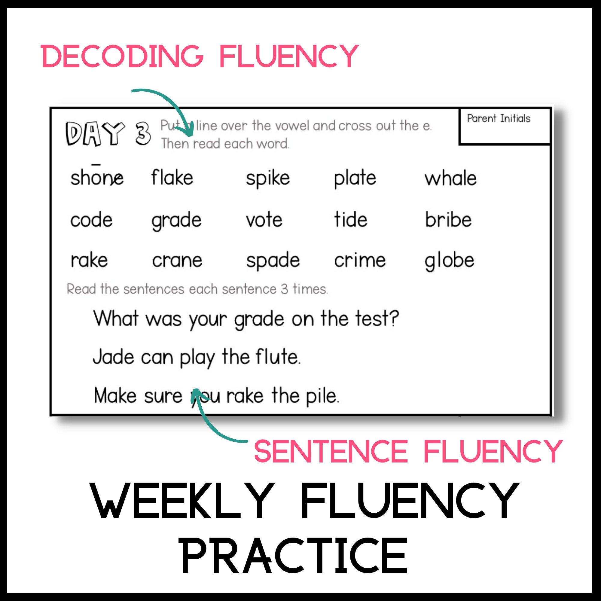 Phonics Homework Worksheet Words With Silent E Words 1st Grade 2nd ...