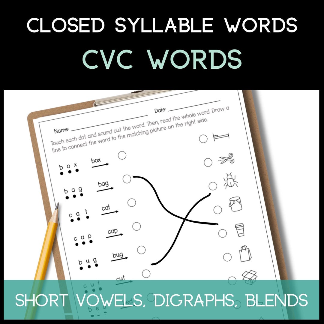 CVC Words With Short Vowel Digraphs and Blends Worksheets | Independent ...