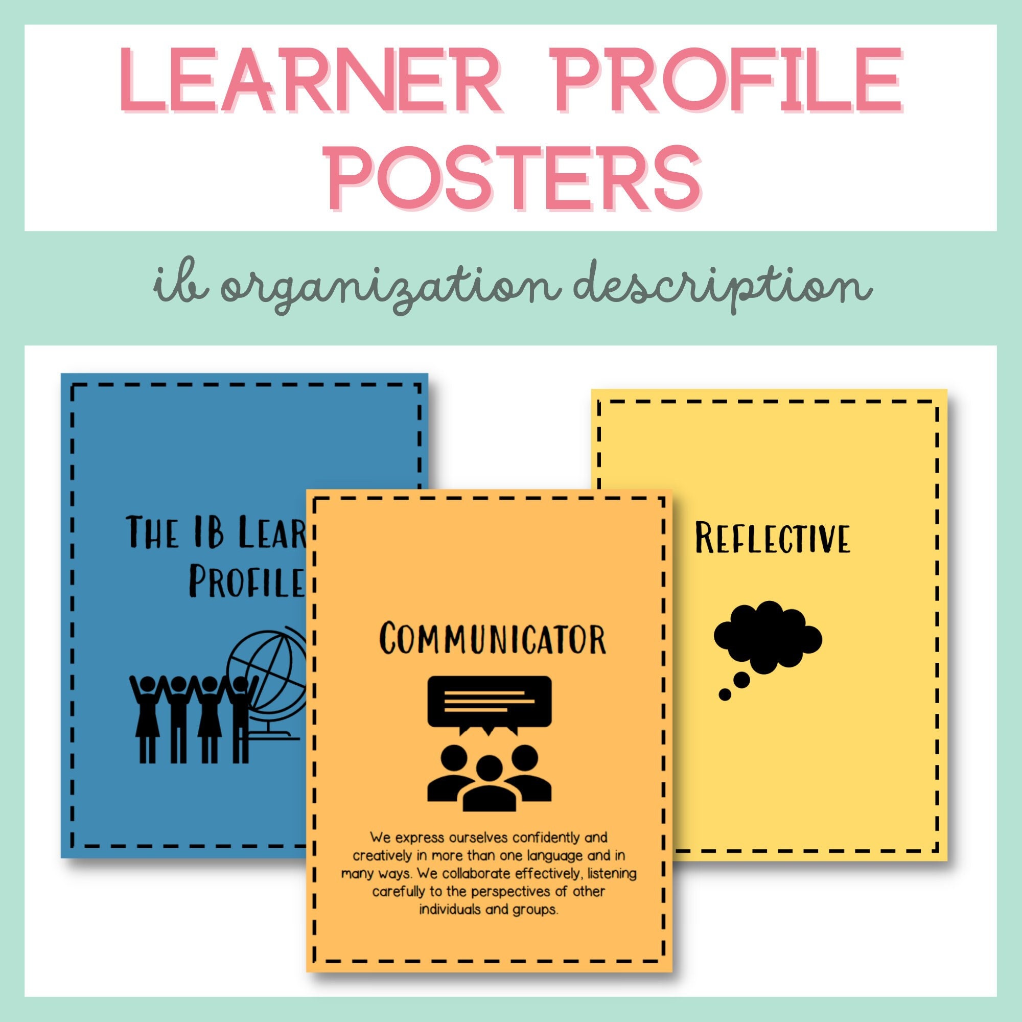IB PYP Classroom Posters IB Learner Profile Posters Learner Profile ...