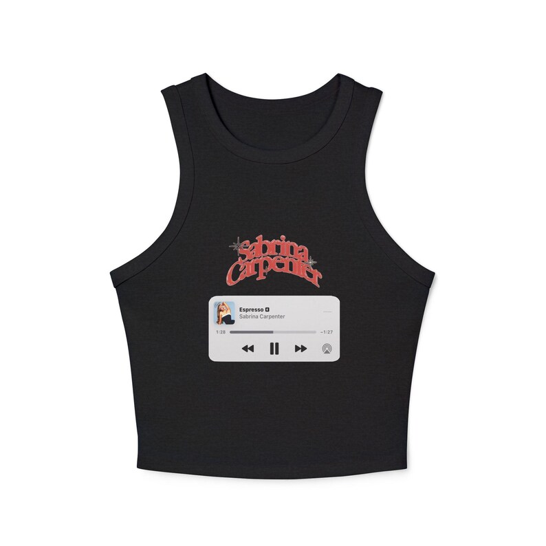 Sabrina Carpenter Tank Top With Espresso Song and Her Signature Writing ...