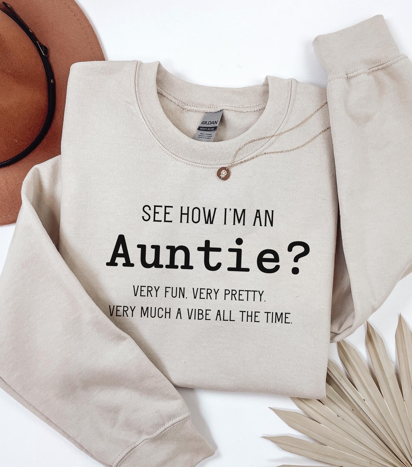 Funny Auntie Sweatshirt: Demure Crewneck Sweater, New Aunt Gift - Etsy