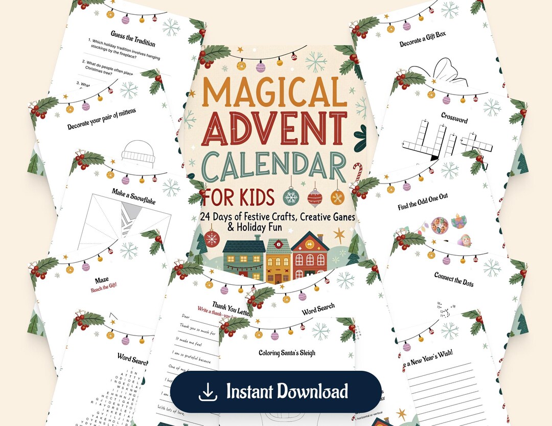 Magical Advent Calendar for Kids | 24 Days of Festive Crafts Games ...