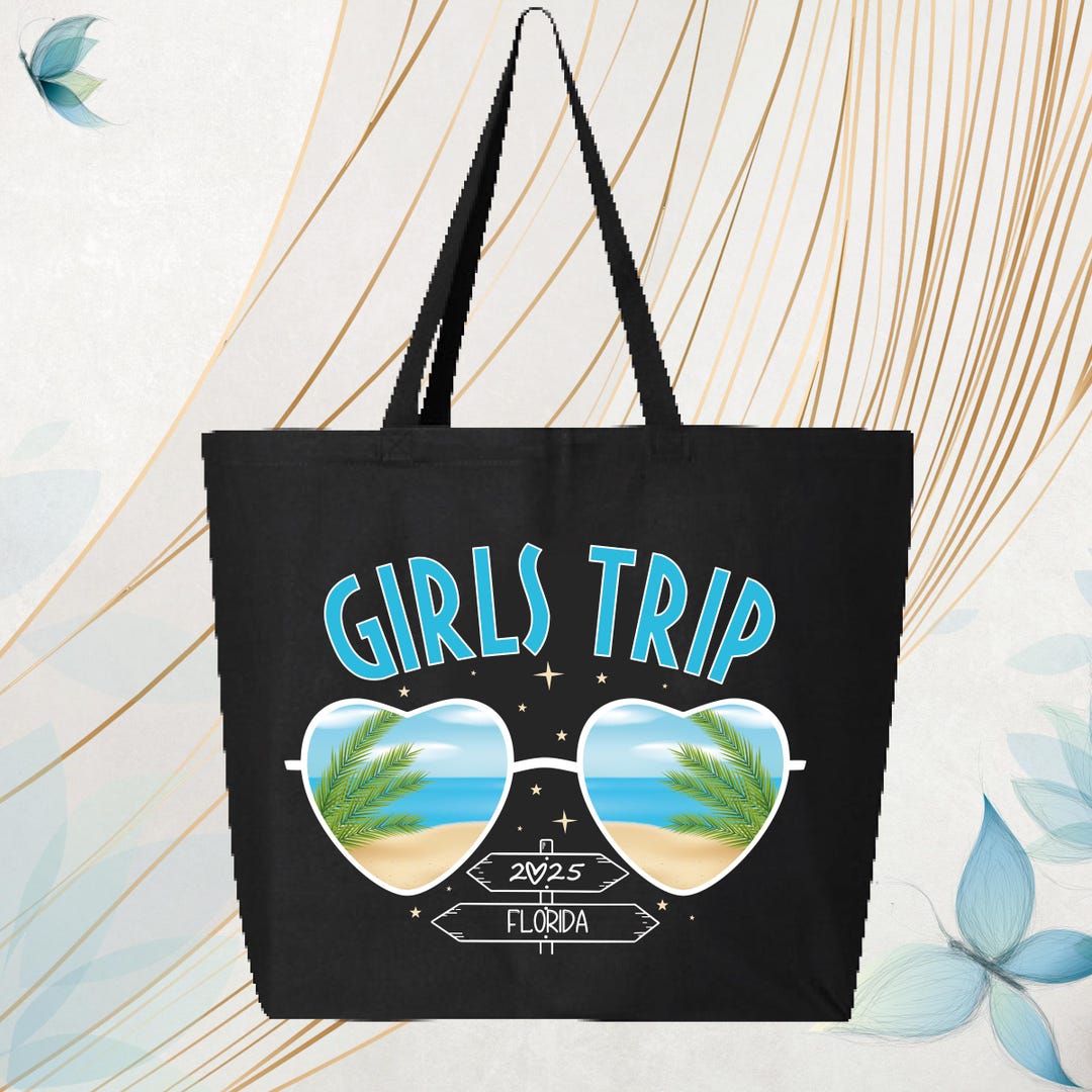 Girls Trip Beach Zippered Bags Custom Sisters Trip 2026 Tote Bags Girls ...