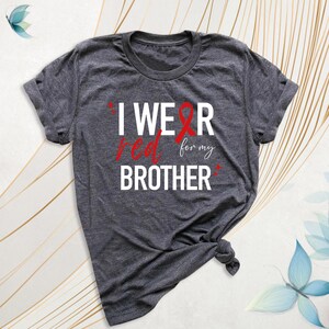 Blood Cancer Awareness Shirt, Red Ribbon Tee, I Wear Red for My Shirt ...