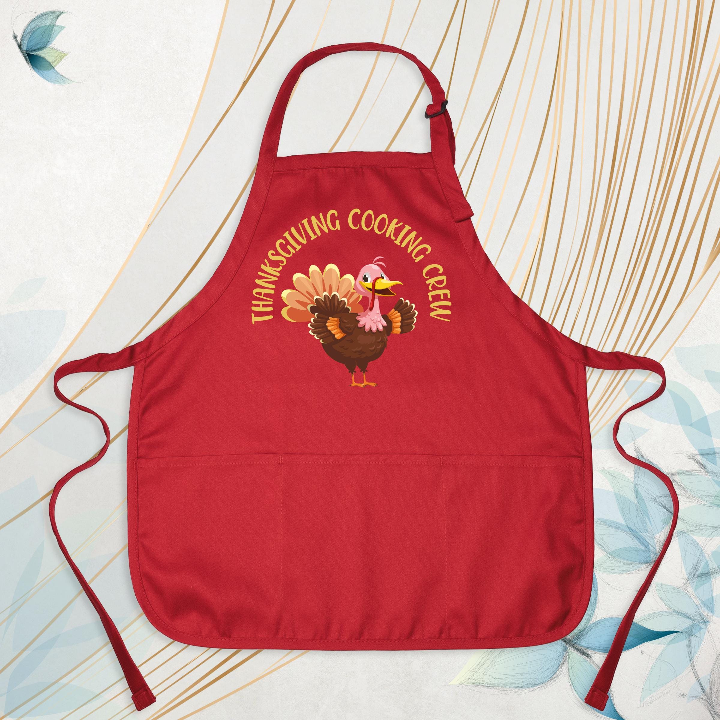 Thanksgiving Apron Fall Kitchen Apron Thanksgiving Cooking Crew Apron ...