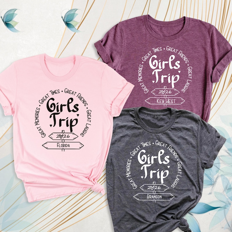 Girls Trip 2026 Shirts Matching Group Girl Vacation Tee Girls Weekend ...