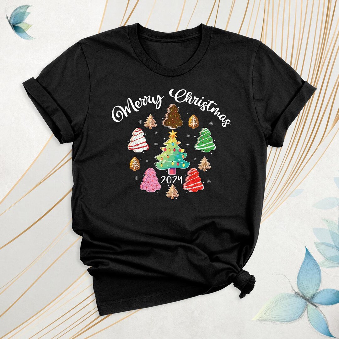 Merry Christmas Shirt Tree Cake Lover Gift Tee, Bakery Christmas Shirt ...