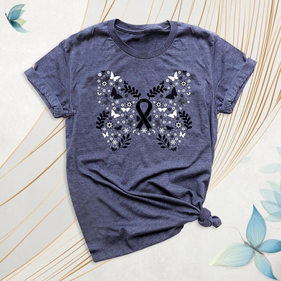 Skin Cancer Shirt, Melanoma Awareness Month Tee, Black May Ribbon ...