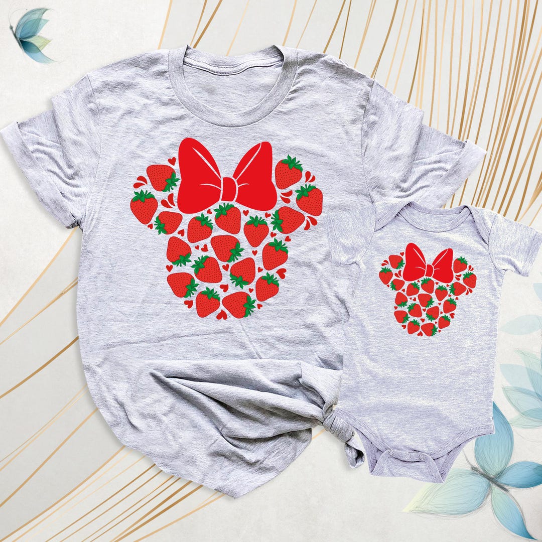 Minnie Mouse Shirt Mama Mini Matching Strawberries Tshirts, Mommy and ...