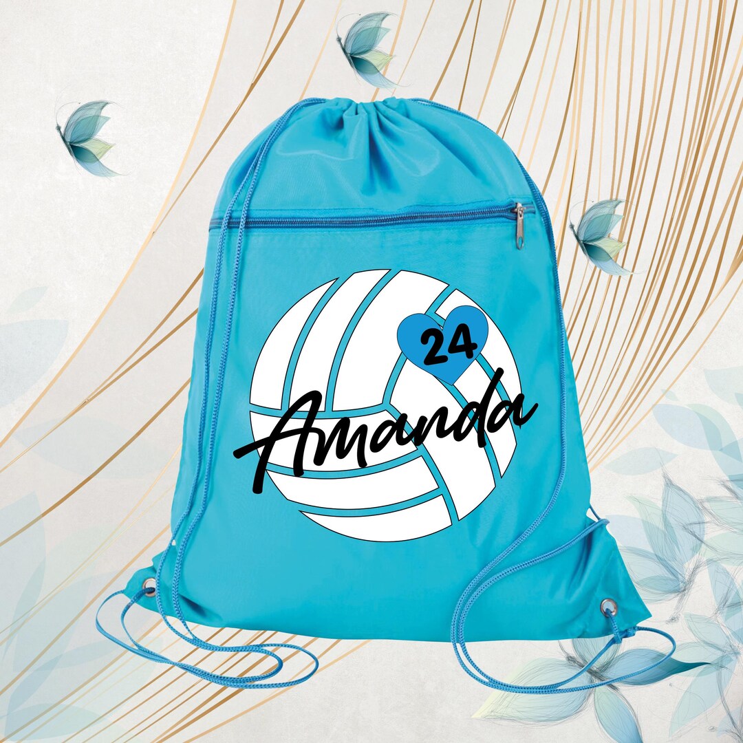 Personalized Volleyball Drawstring Bag Girls, Volleyball Player Sport ...