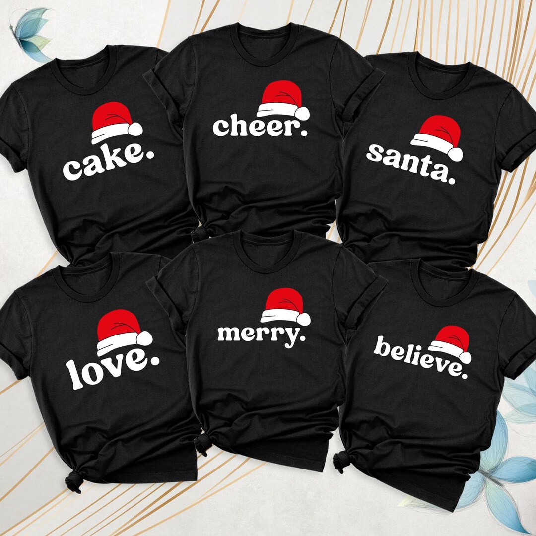 Christmas Santa Hat Shirt, 2024 Custom Family Xmas Tee, Christmas Group ...