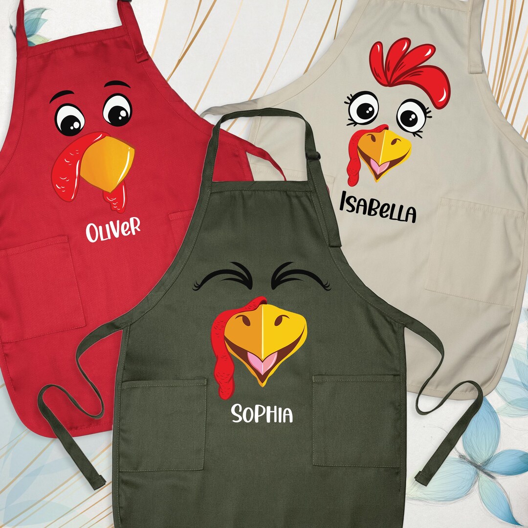 Thanksgiving Turkey Face Apron Thankful Kitchen Aprons, Family Fall ...