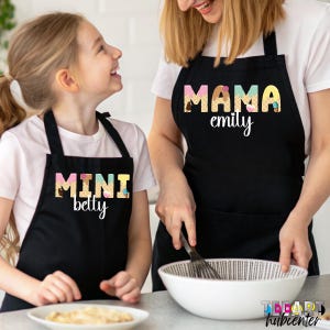 Custom Family Aprons Ice Cream Cone Apron, Waffle Cone Drip Apron ...