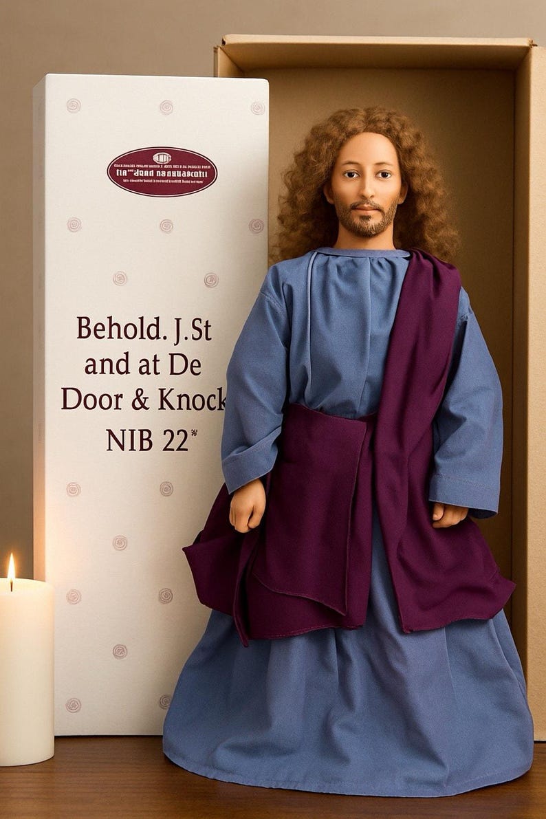Ashton-drake Porcelain Jesus Doll “behold I Stand at the Door & Knock ...