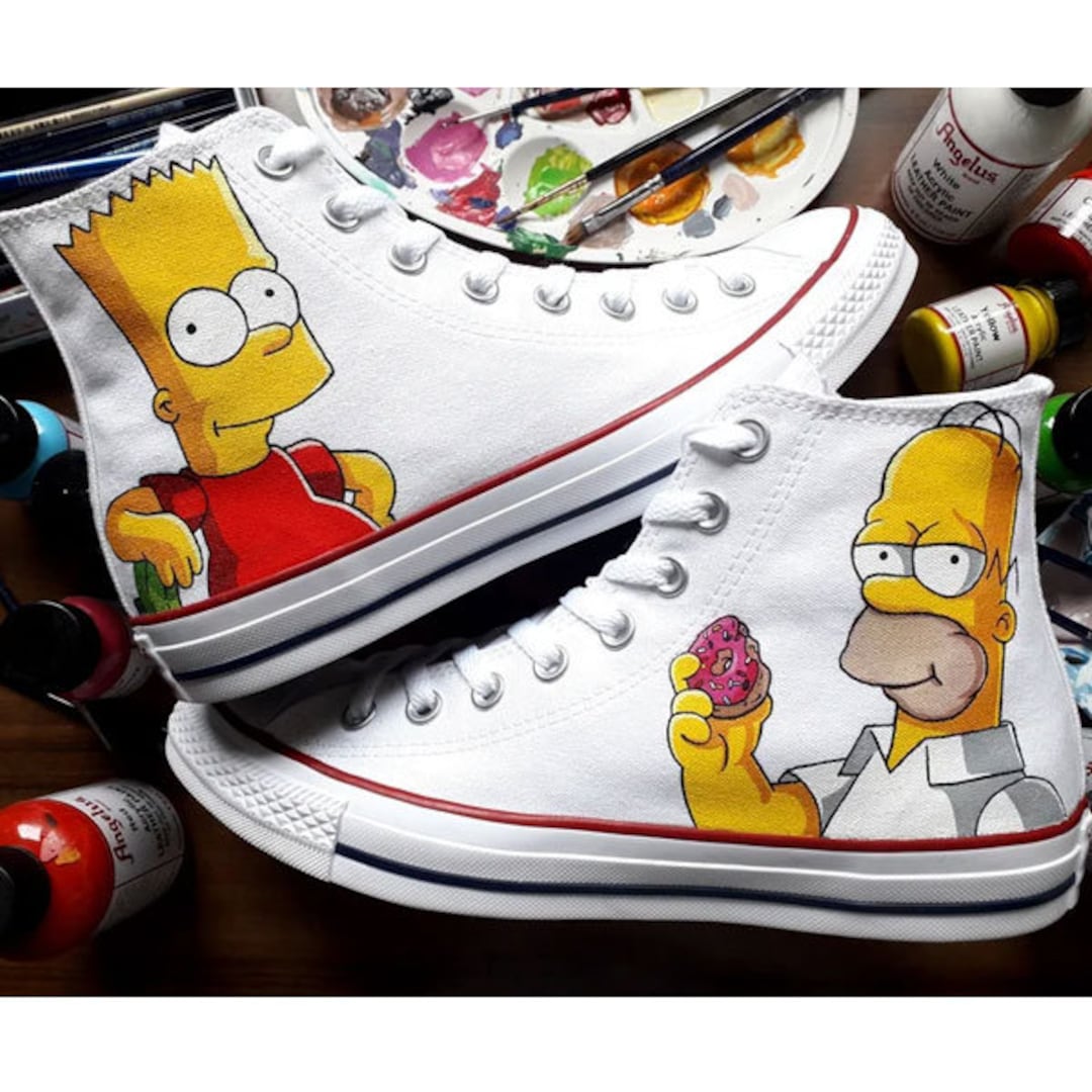 Custom Simpsons Homer and Bart Shoes - Etsy
