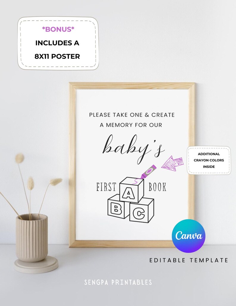 Baby's First ABC Alphabet Coloring Book Baby Shower Personalized Gift ...