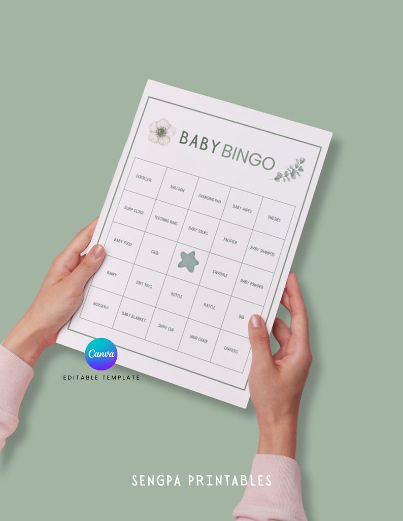 Boho Nature Theme Baby Shower Bingo Cards | Baby Shower Games ...