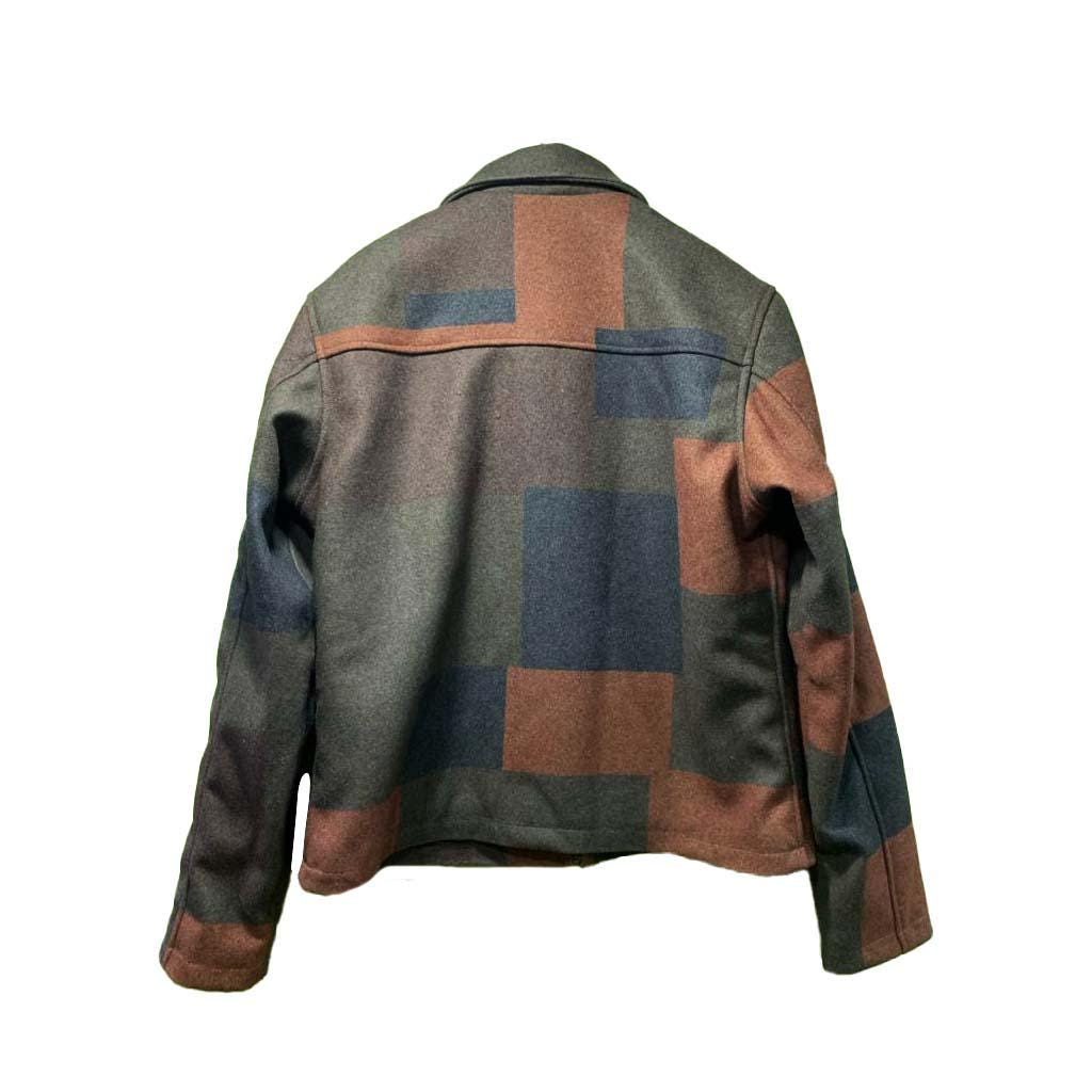 Handmade Jeremy Allen Inspired Check Jacket: Green & Brown Color Block ...