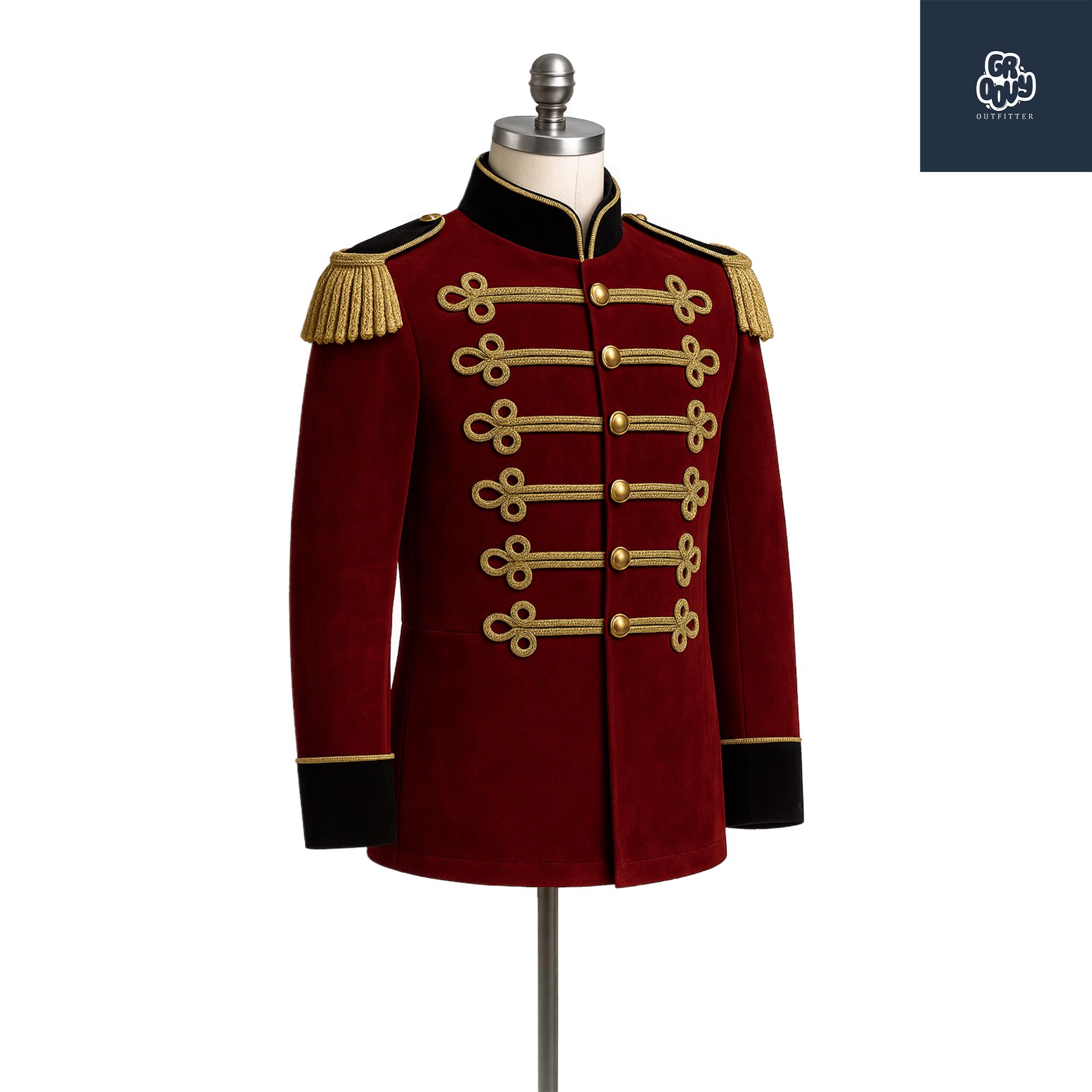 Nutcracker Jacket Christmas Costume Military Parade Jacket Red Marching ...