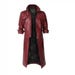 Men Handmade Devil Cosplay Costume Halloween Leather Trench Coat Gaming ...
