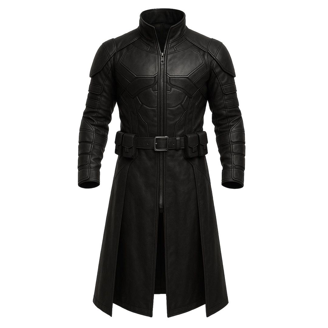 Futuristic Reaper Leather Coat: Gothic Tactical Halloween Cosplay - Etsy