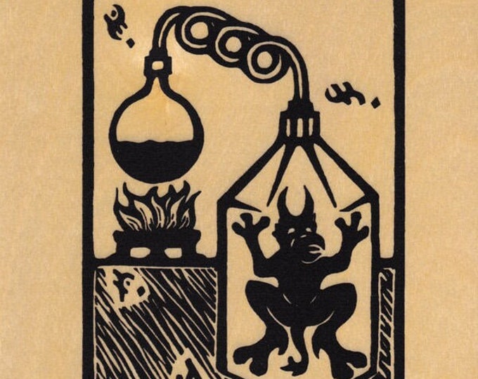 Figure VII Homunculus Demon Screen Print on Wood Veneer 7x5 LAST ONE ...