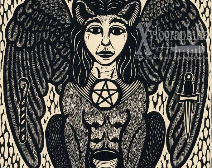 Sphinx Woodcut Limited Edition Arcanum Bestiarum Bestiary Print - Etsy
