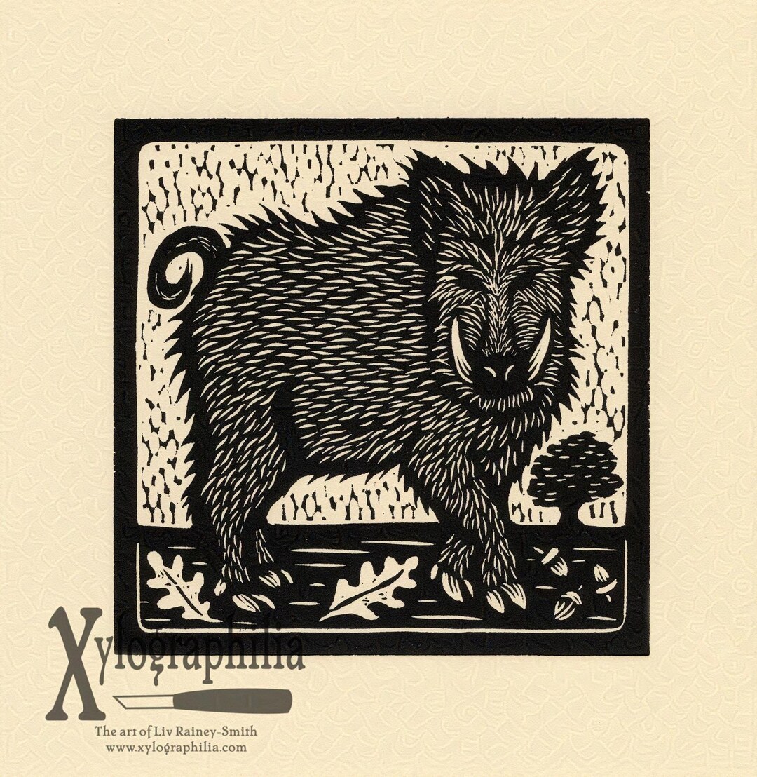 Boar Woodcut Limited Edition Arcanum Bestiarum Bestiary Print - Etsy