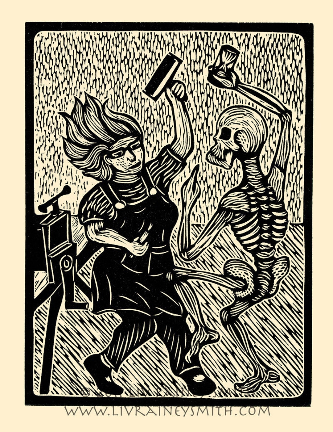 Death and the Printmaker Woodcut Hand-pulled Print 11x14 - Etsy