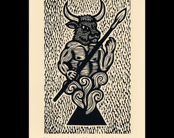 Wolf Woodcut Limited Edition Arcanum Bestiarum Bestiary Print - Etsy