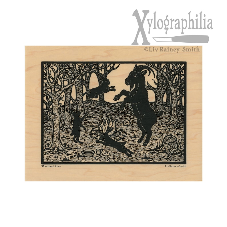 Woodland Rites Black Phillip Goat and Witch Hares on Wood | Etsy