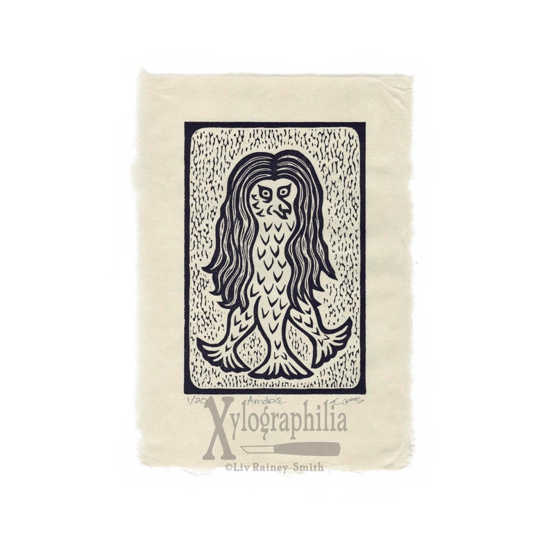 Amabie Yokai Woodcut Print Edition Of 20 Etsy