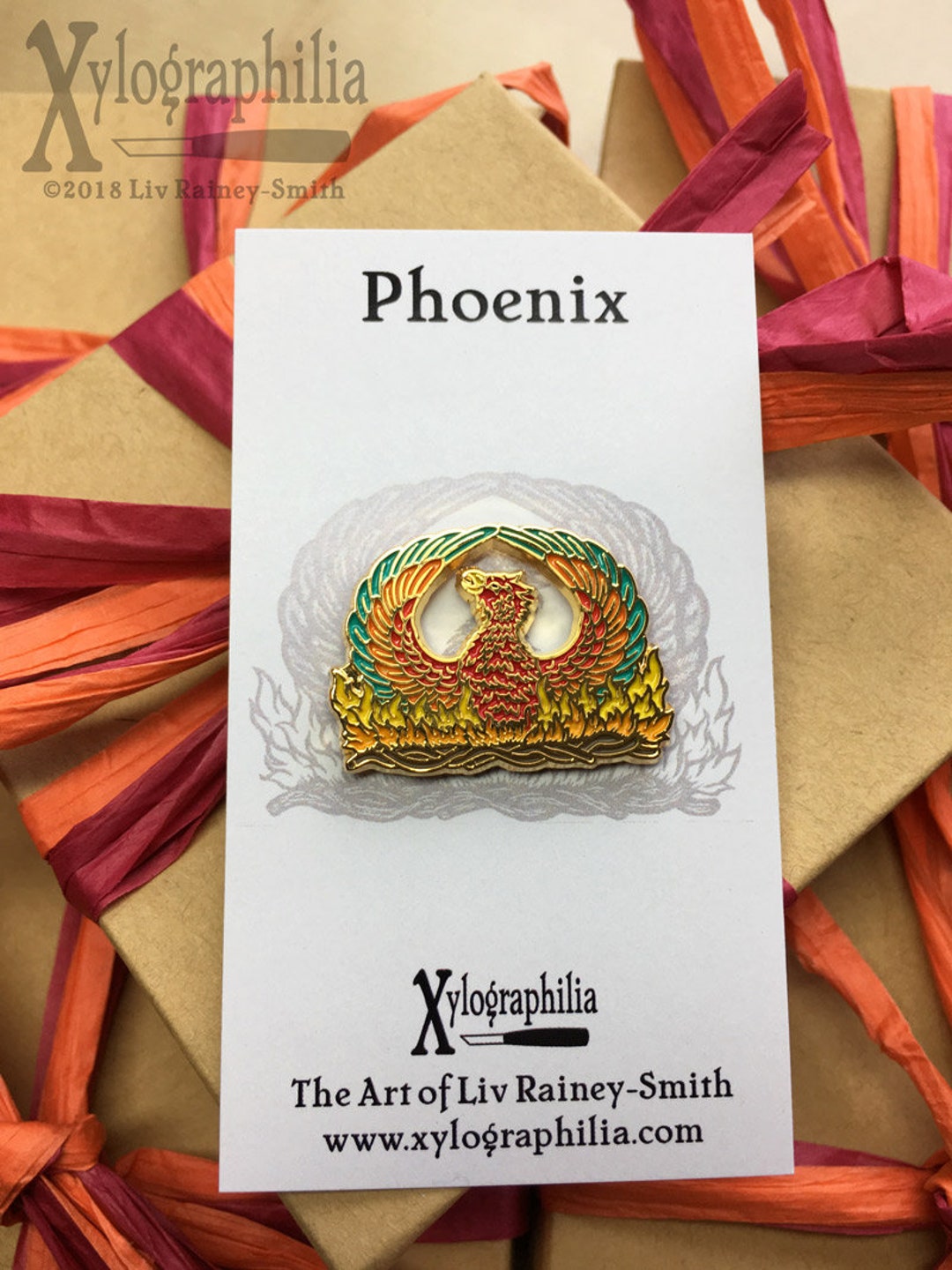 Phoenix Fire Transformation Enameled Artist Lapel Pin - Etsy
