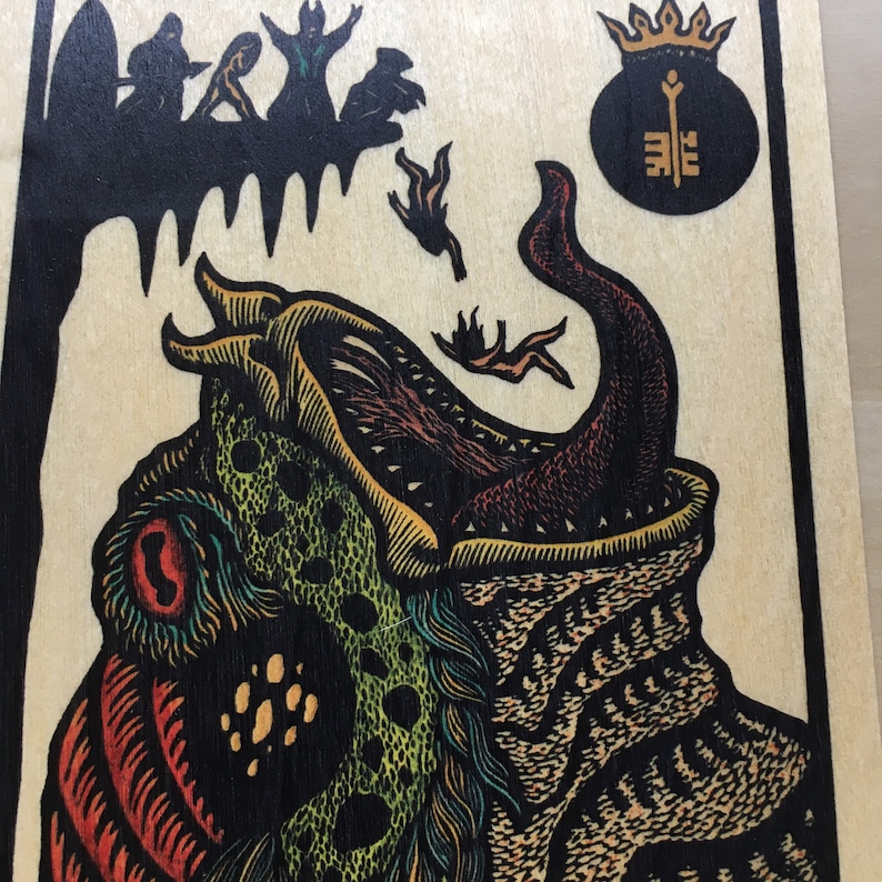 Tsathoggua Toad God sacrifice wood veneer card | Etsy