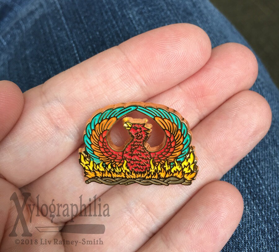 Phoenix Fire Transformation Enameled Artist Lapel Pin - Etsy