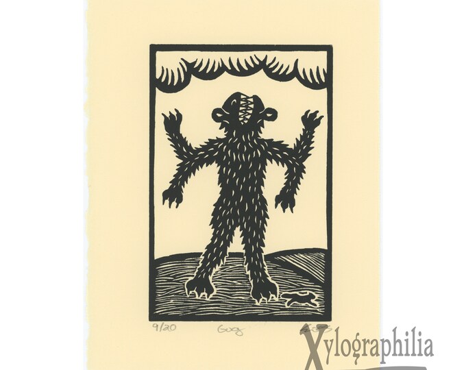 Gug HP Lovecraft Mythos Bestiary Woodcut Print Limited Edition NEARLY ...